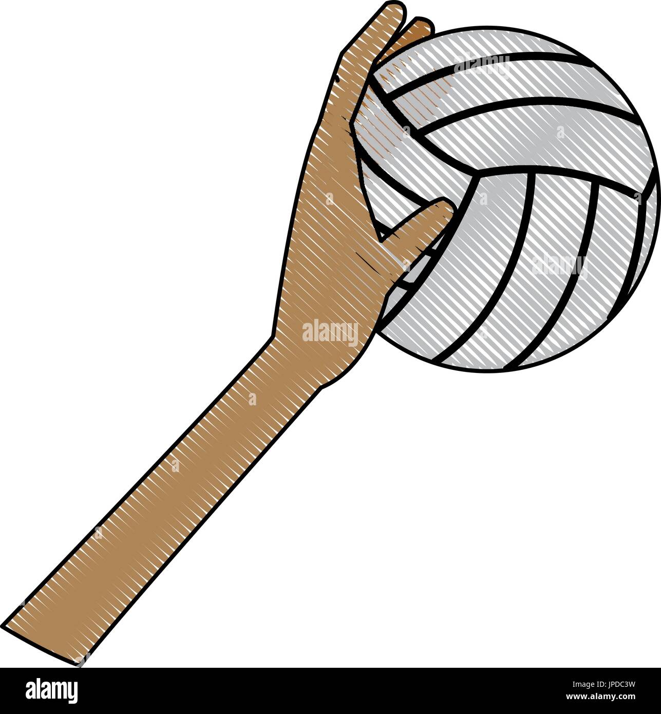 hand holding volleyball ball sport game champion Stock Vector Image ...