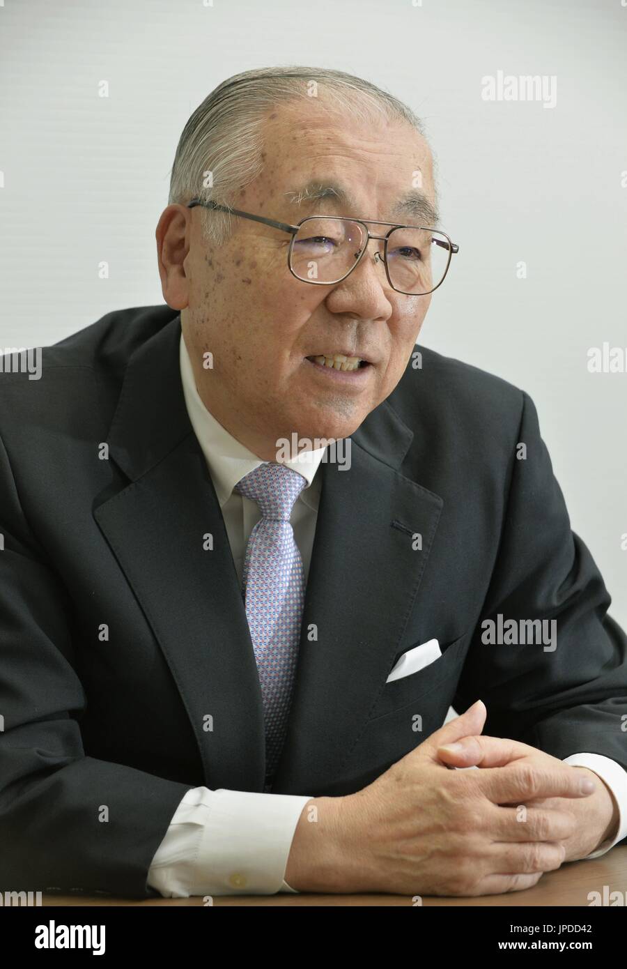 Former Supreme Court Justice Yoshiki Yamaura gives an interview in ...