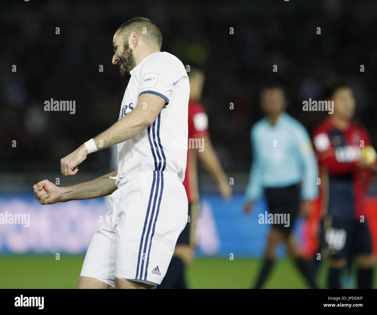 Karim Benzema of Spain's Real Madrid celebrates after scoring the ...