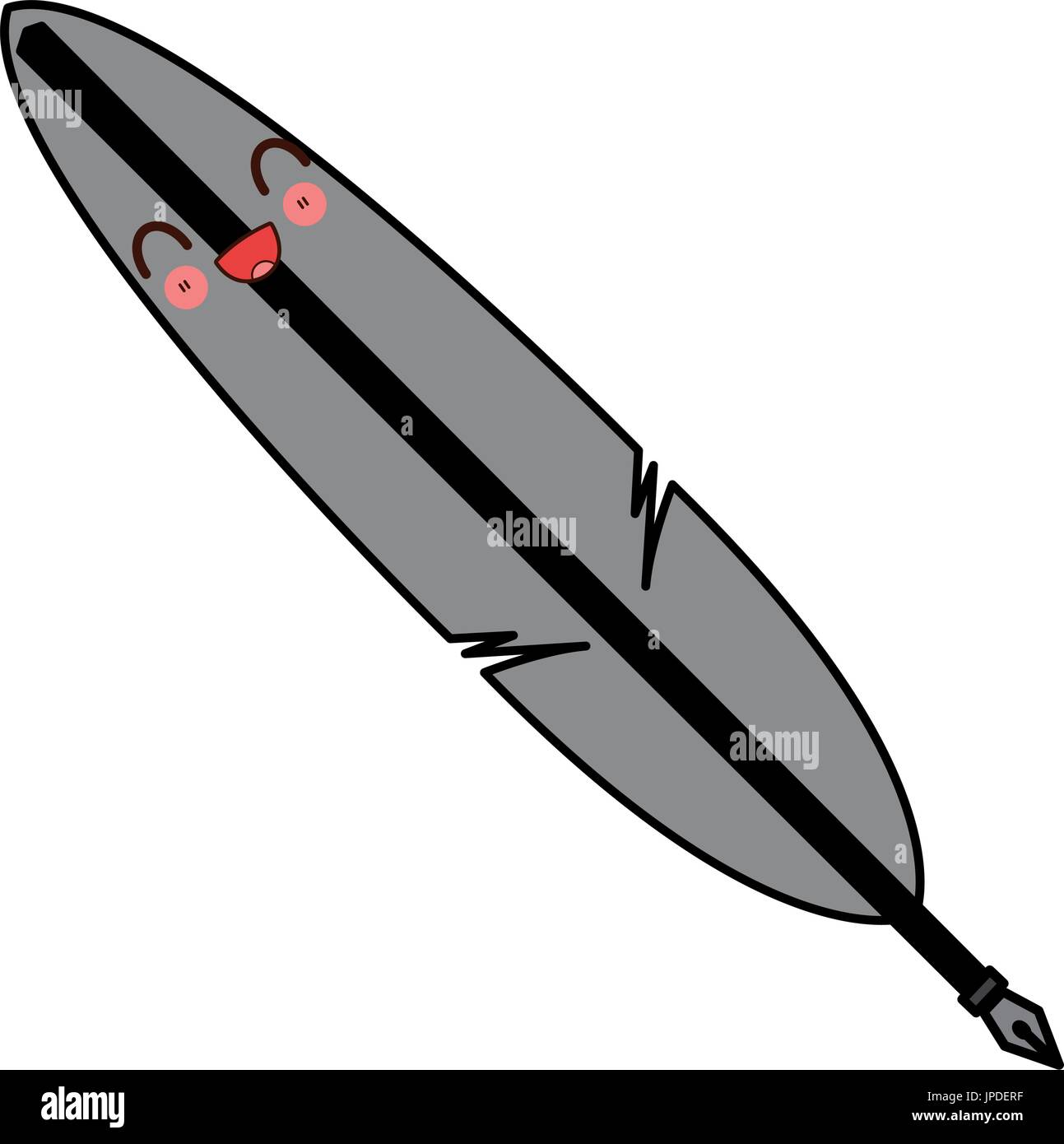 kawaii pen in the form of the bird feather Stock Vector Image & Art - Alamy