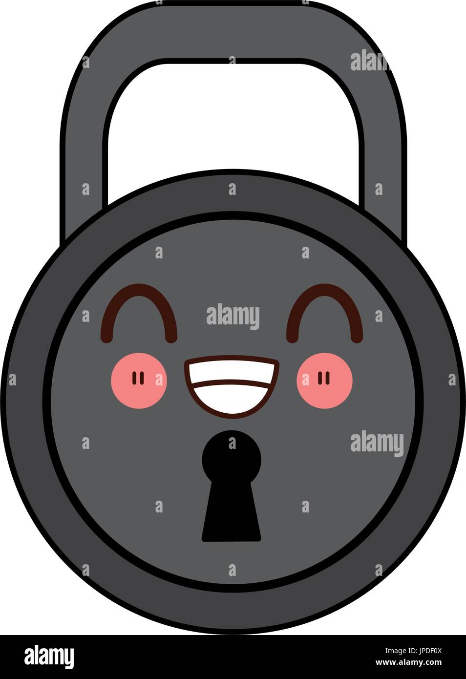 kawaii secutiry padlock protection cartoon Stock Vector Image & Art - Alamy