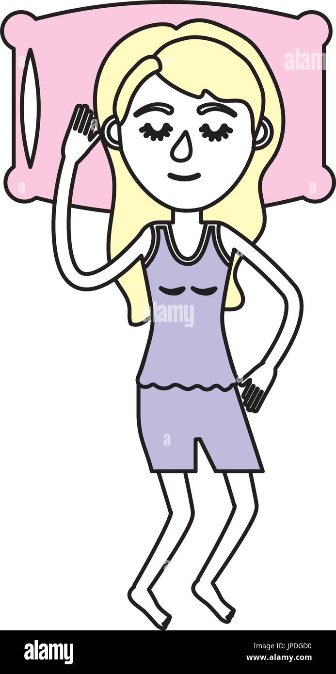 Relax sleeping calm woman Stock Vector Images - Alamy