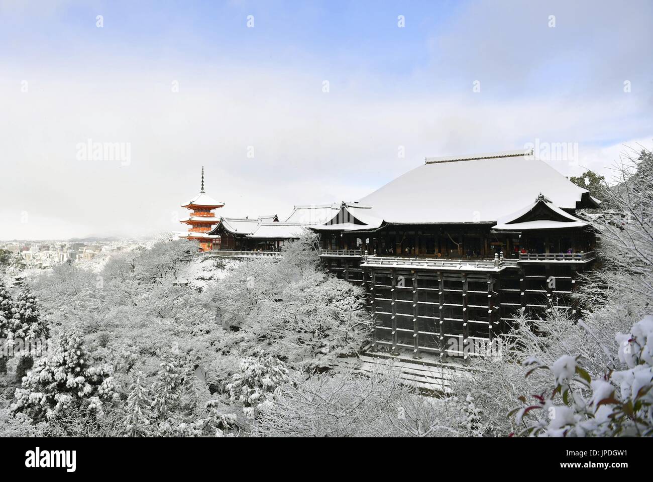 Kiyomizu Temple is covered by snow in Kyoto on Jan. 15, 2017 ...