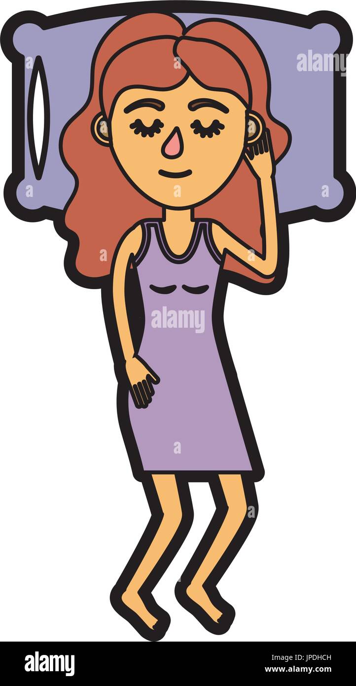 Relax sleeping calm woman Stock Vector Images - Alamy