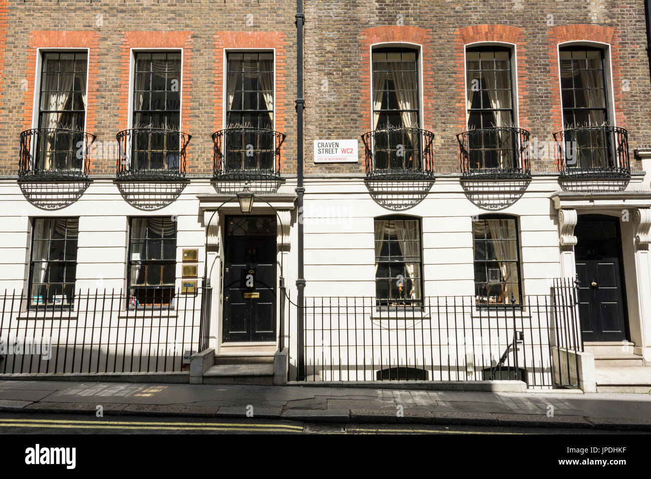 Georgian housing on Craven Street, London, WC2, UK Stock Photo - Alamy