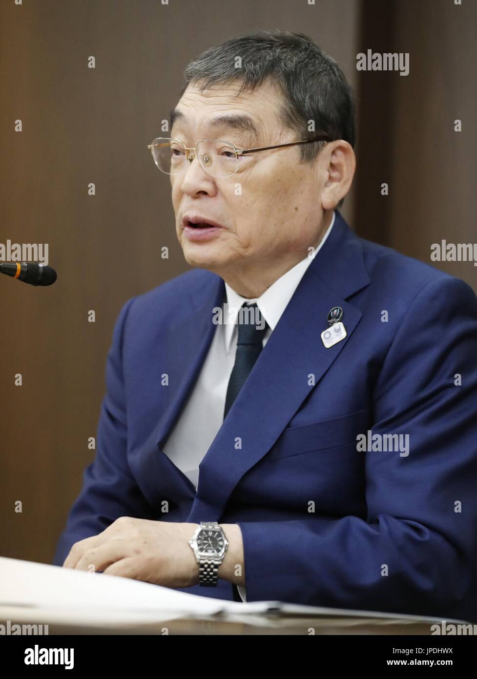 Outgoing NHK President Katsuto Momii attends his last regular press ...