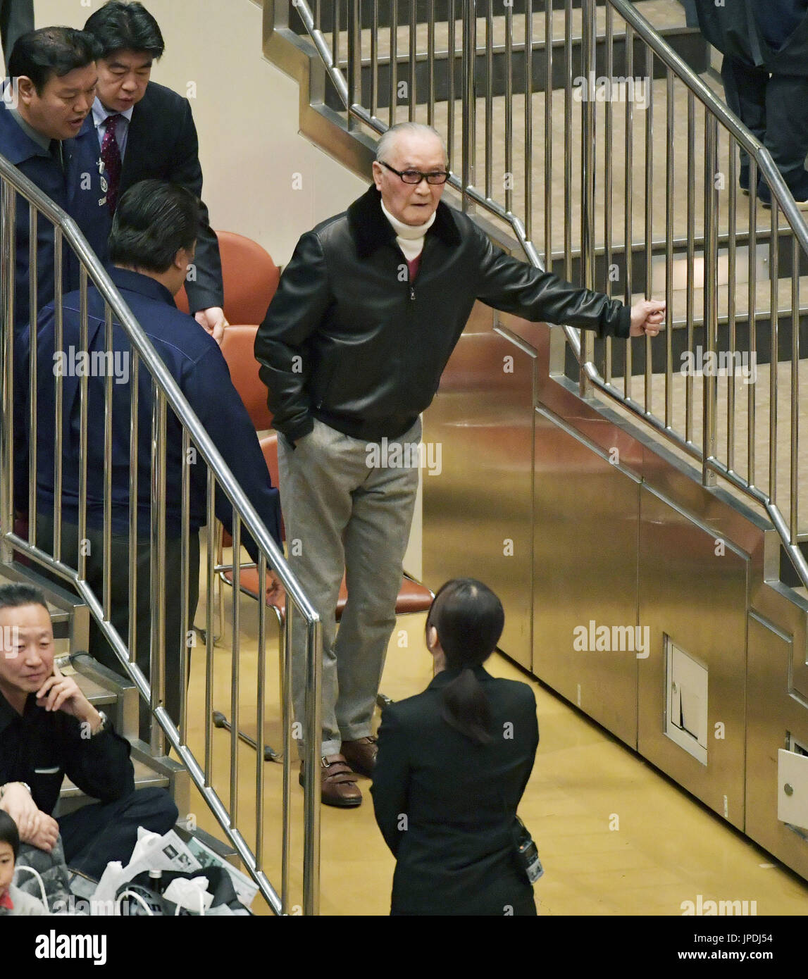 Japanese baseball great Shigeo Nagashima comes to watch the 14th day of ...