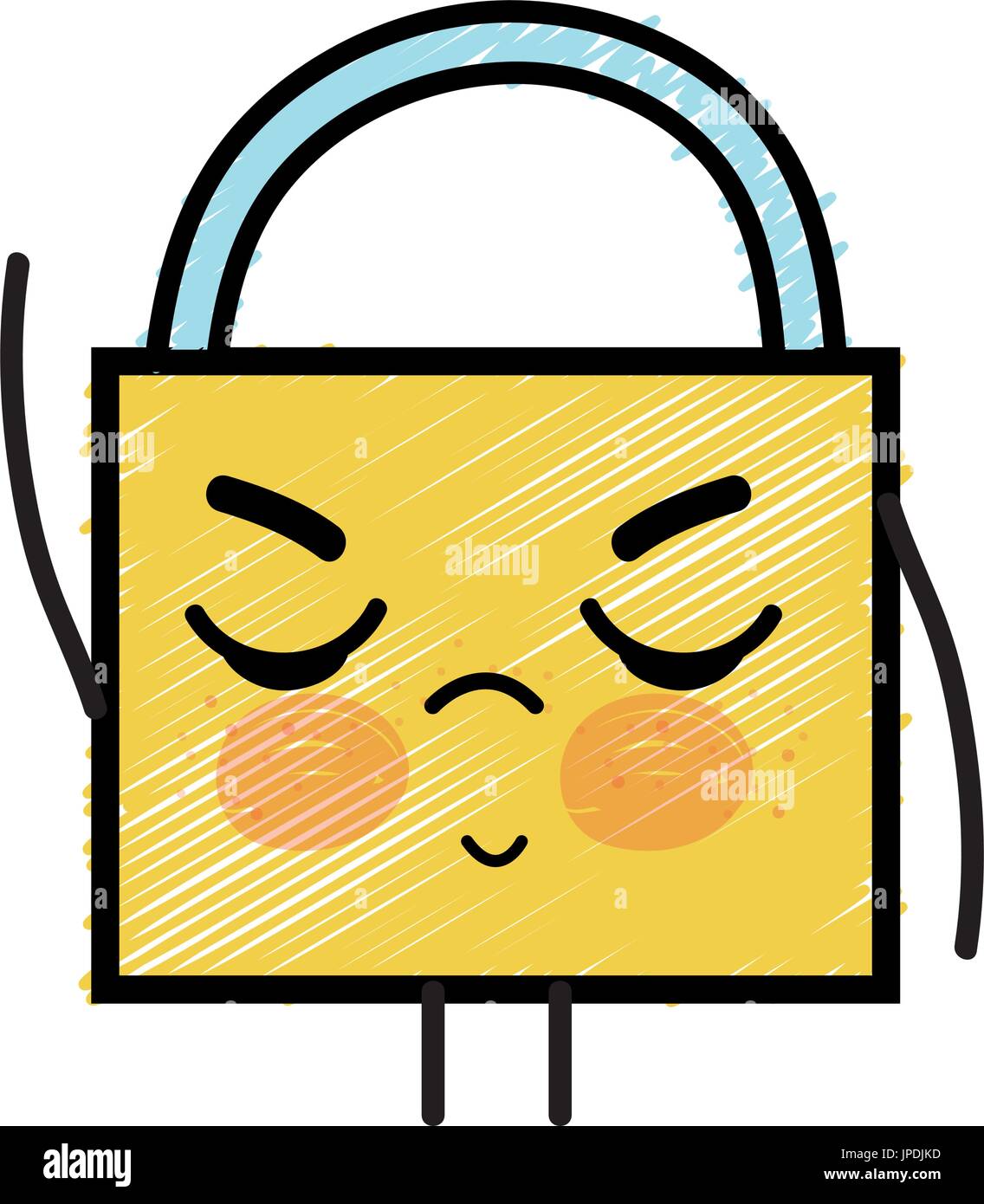 kawaii cute angry padlock security Stock Vector Image & Art - Alamy