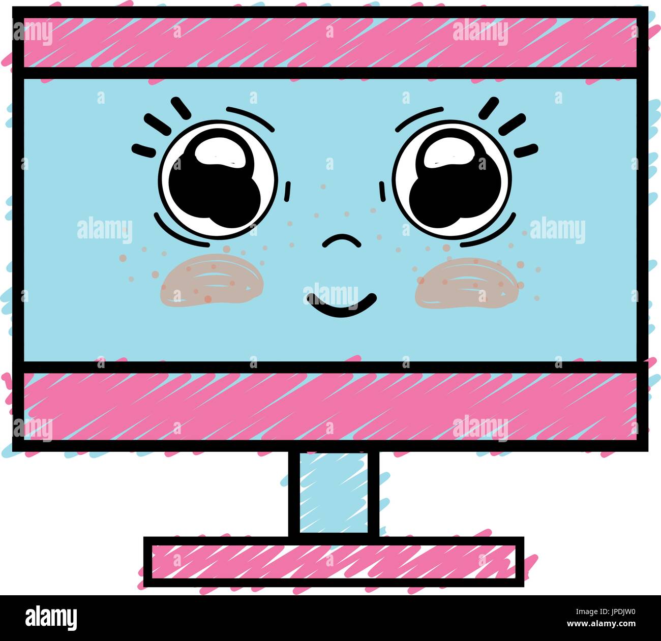 kawaii cute happy computer technology Stock Vector Image & Art - Alamy