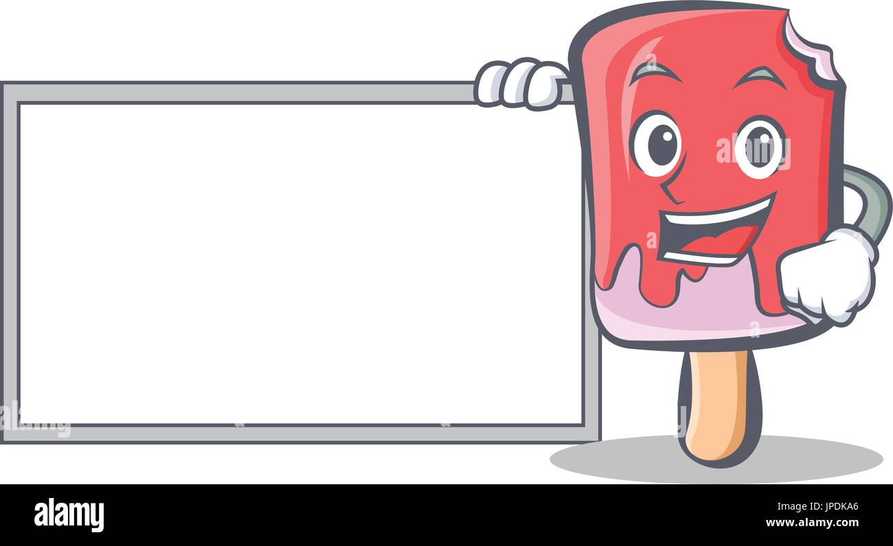ice cream character cartoon with board Stock Vector Image & Art - Alamy