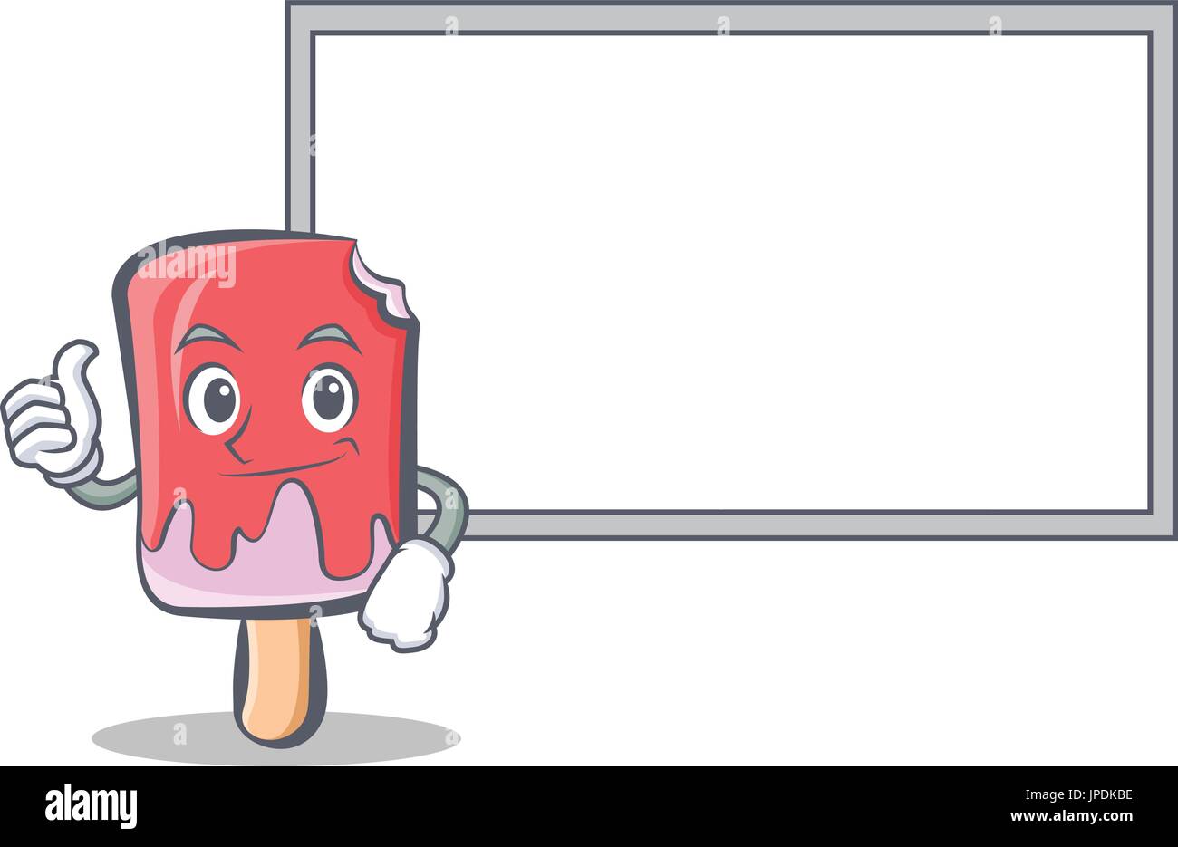 Okay ice cream character cartoon with board Stock Vector Image & Art ...