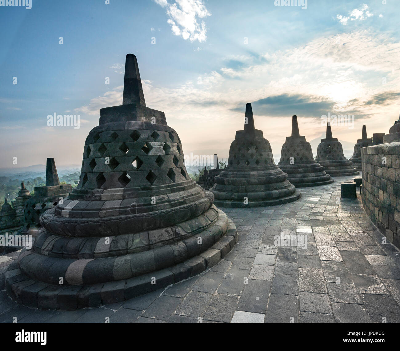 Stupas buddhist temple complex borobudur hi-res stock photography and ...