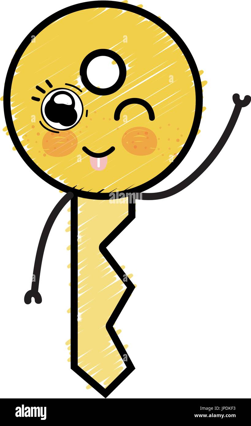 kawaii cute funny key security Stock Vector Image & Art - Alamy