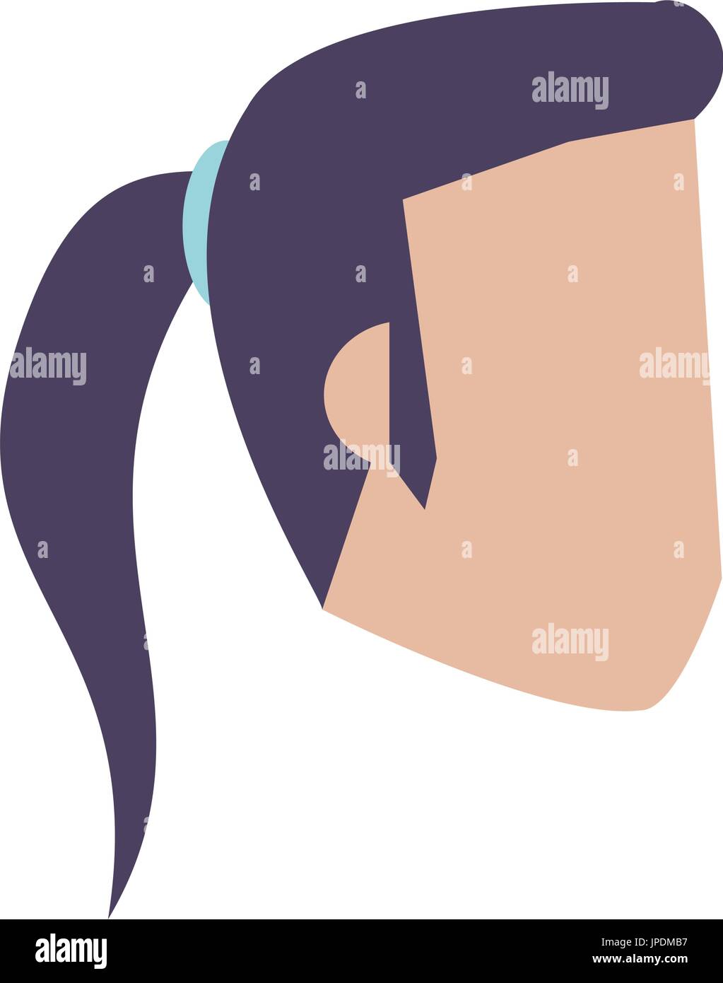 Woman ponytail avatar icon Stock Vector Images - Alamy