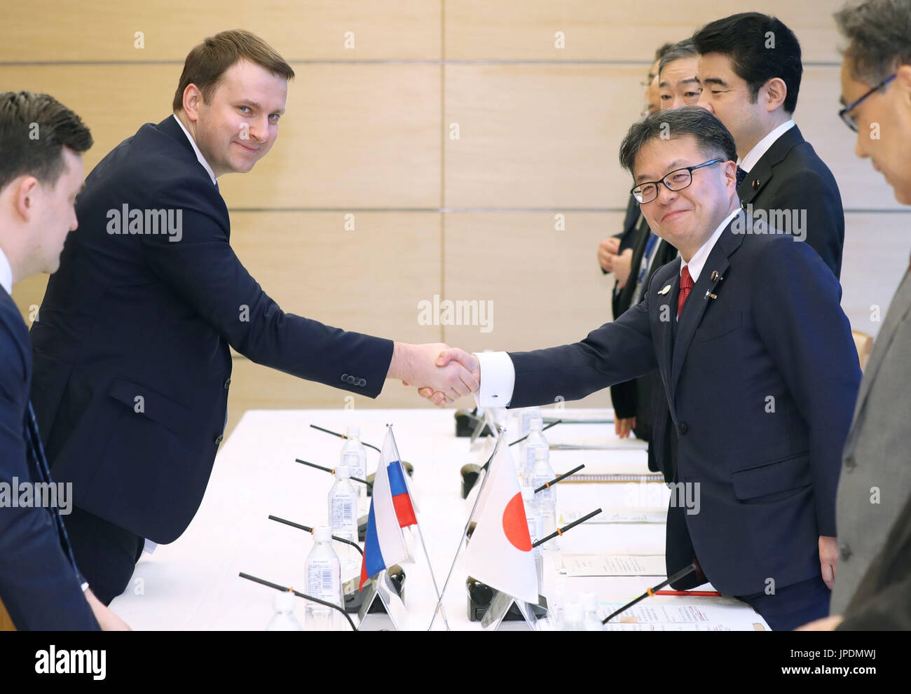 Russian Economic Development Minister Maxim Oreshkin (L) and Japanese ...