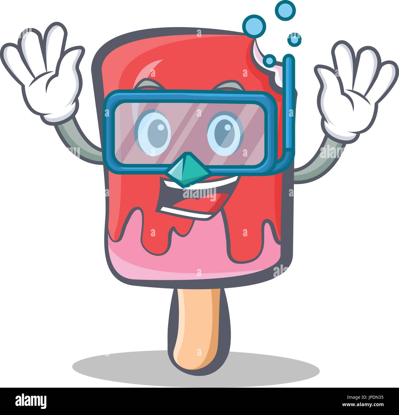 Diving ice cream character cartoon Stock Vector Image & Art - Alamy