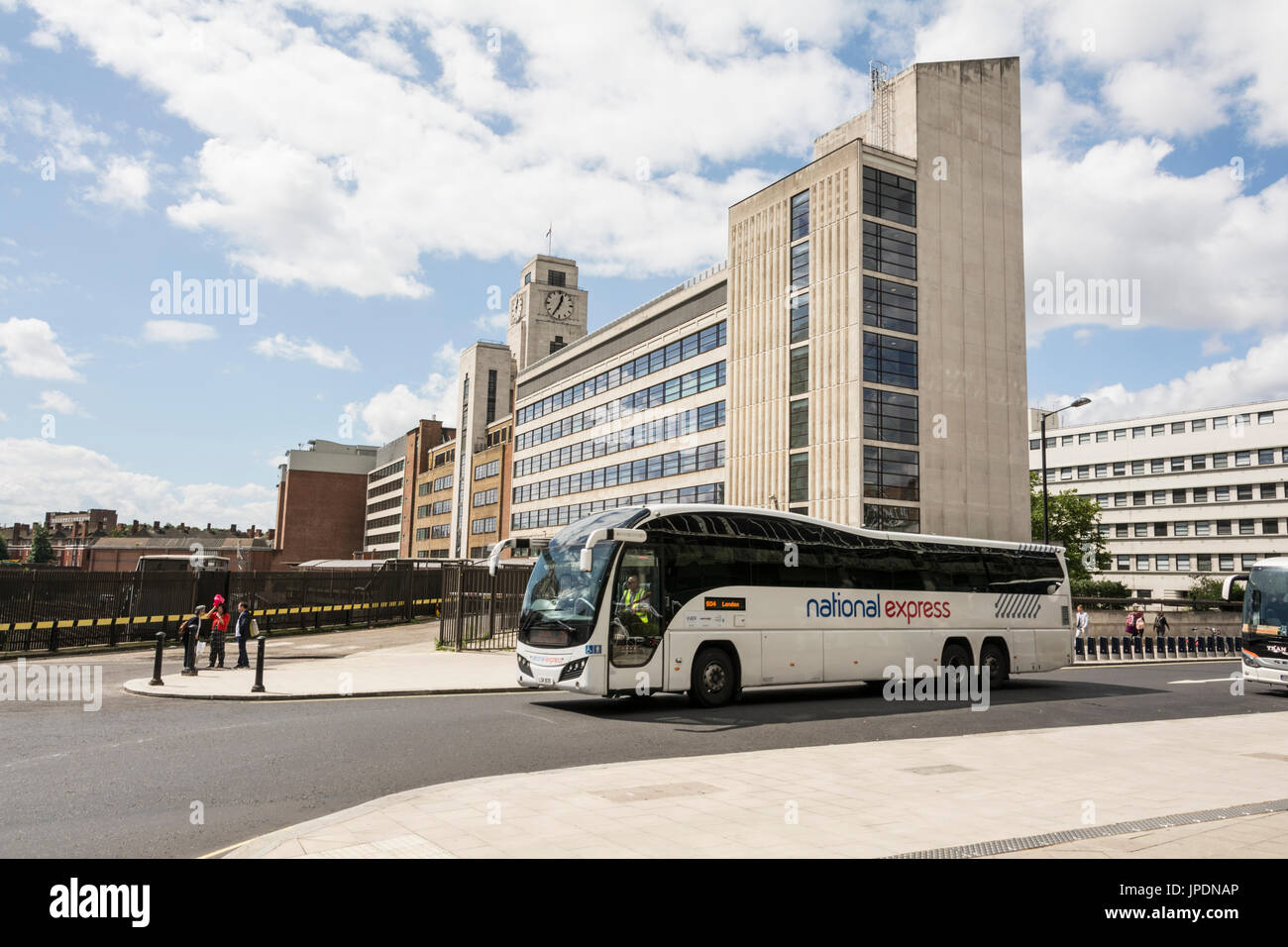A National Express coach outside Victoria Coach Station in London SE1 ...