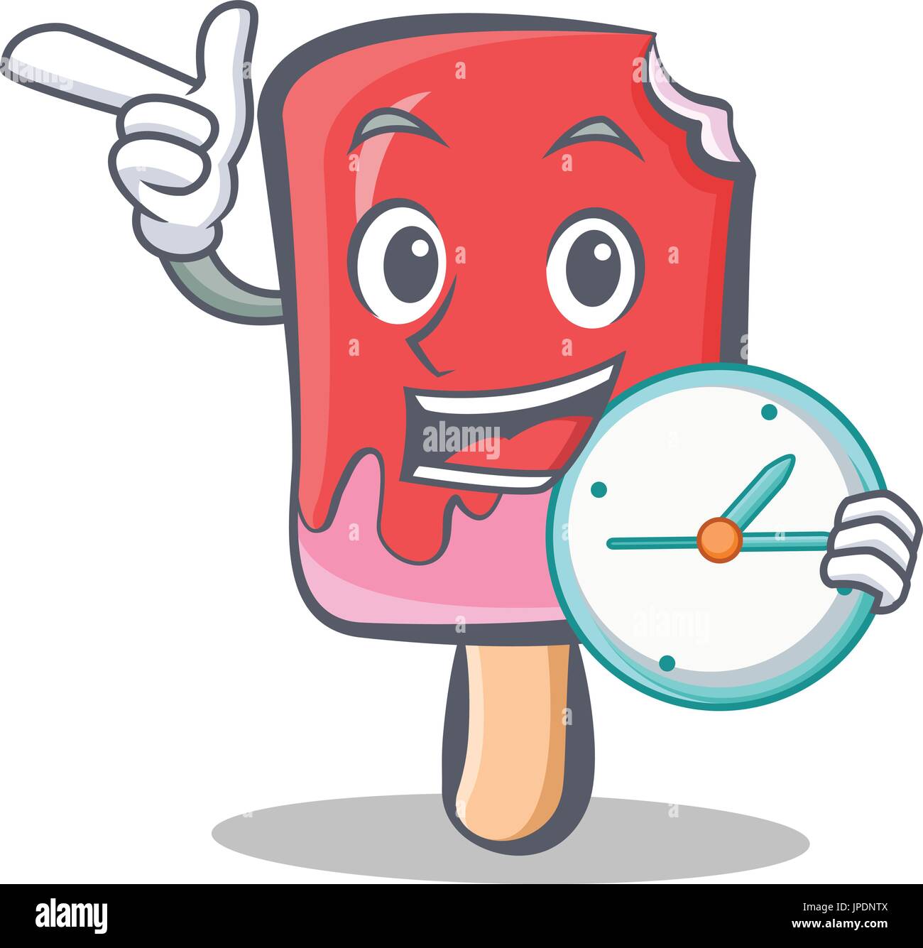 ice cream character cartoon with clock Stock Vector Image & Art - Alamy