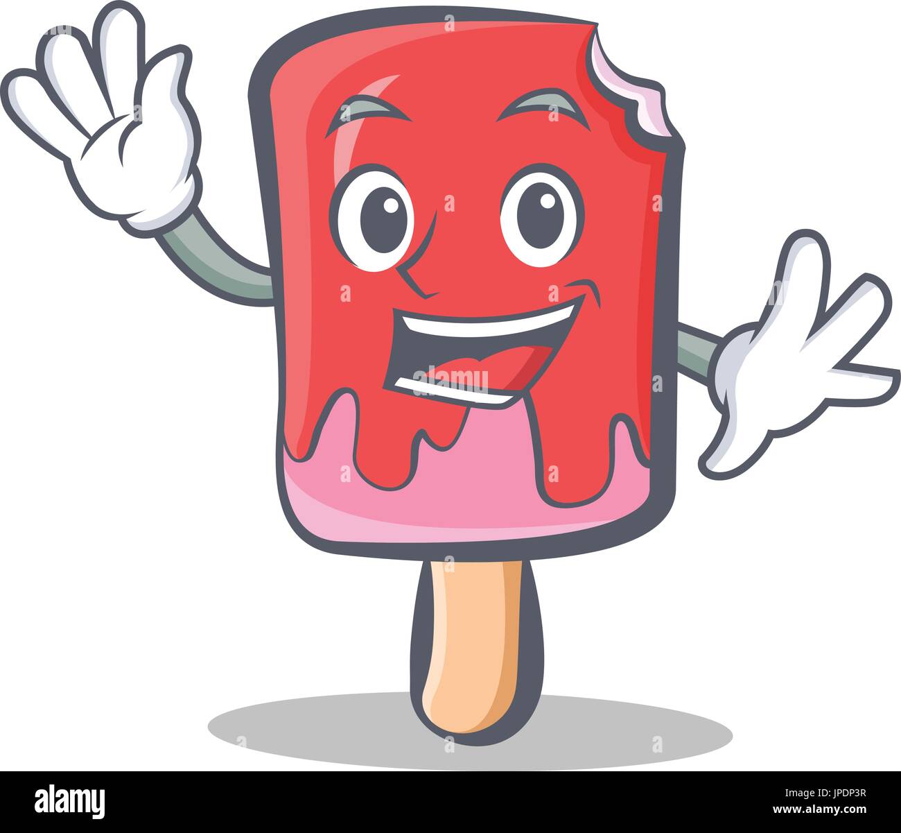 Waving ice cream character cartoon Stock Vector Image & Art - Alamy