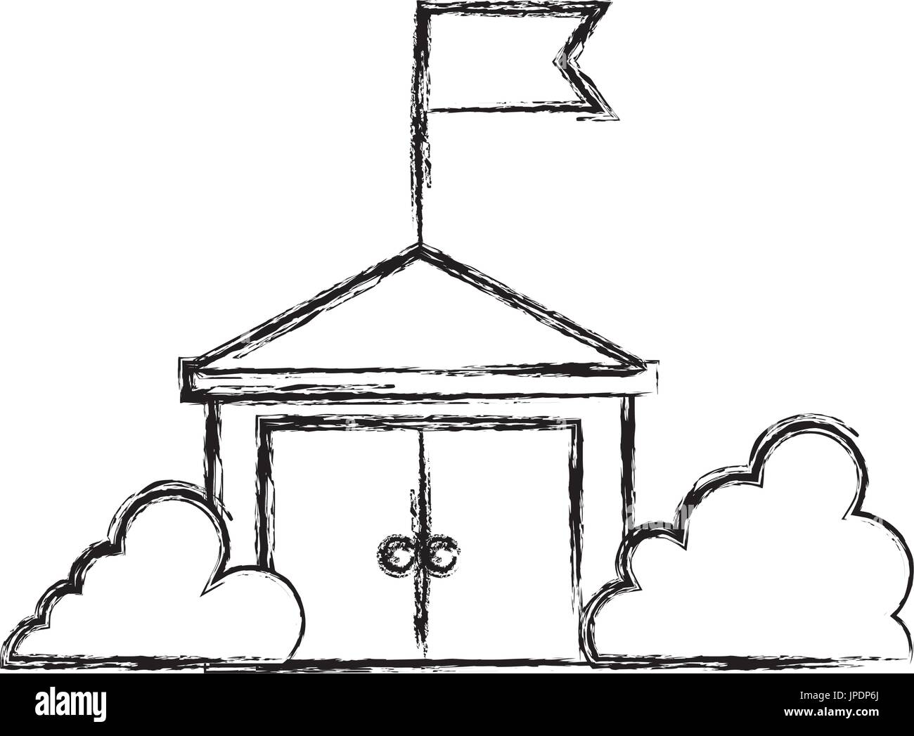 figure school with flag to education of children class Stock Vector ...