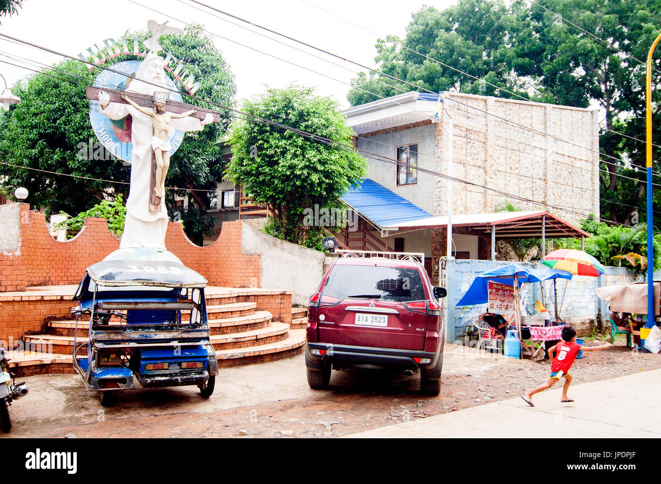 Street scene behind cathedral, Puerto Princesa, Palawan, Philippines ...