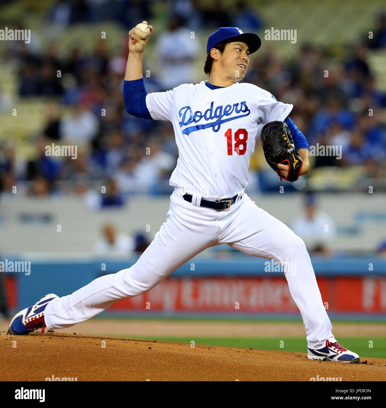 Kenta Maeda of the Los Angeles Dodgers pitches against the San Diego ...