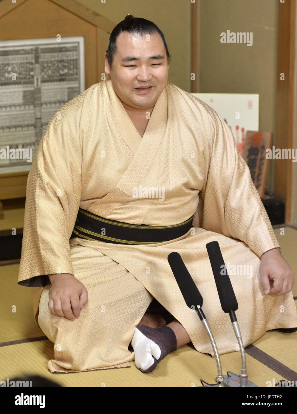 Mongolian Yokozuna Kakuryu attends a press conference in Tokyo on Dec ...
