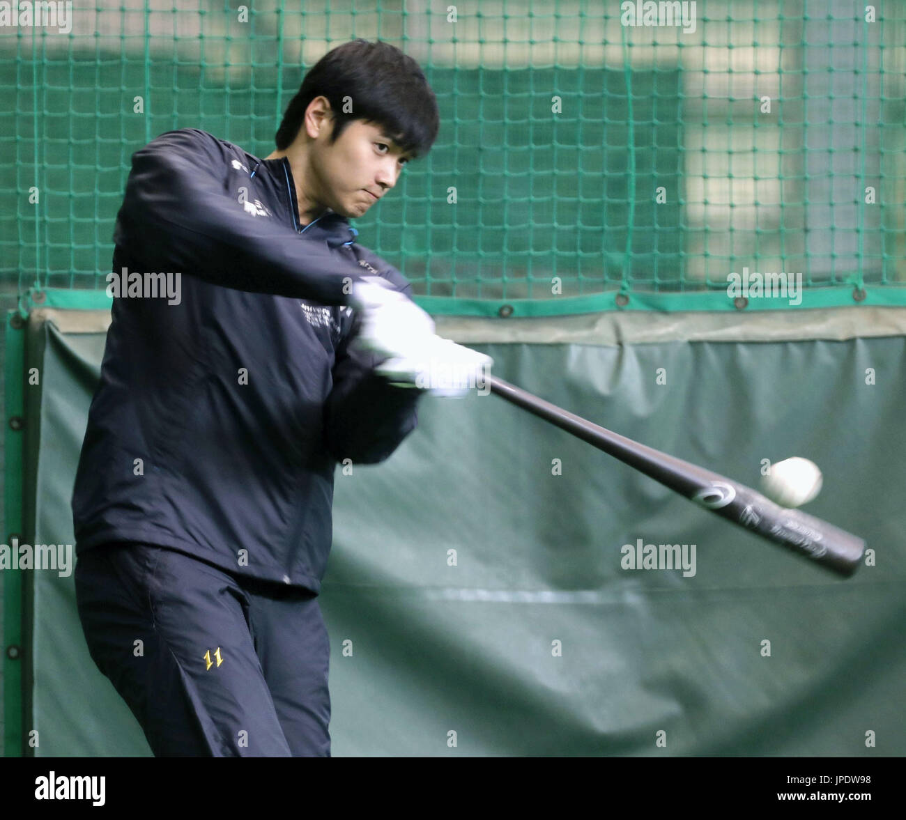 Nippon Ham Fighters slugging right-hander Shohei Otani trains in ...