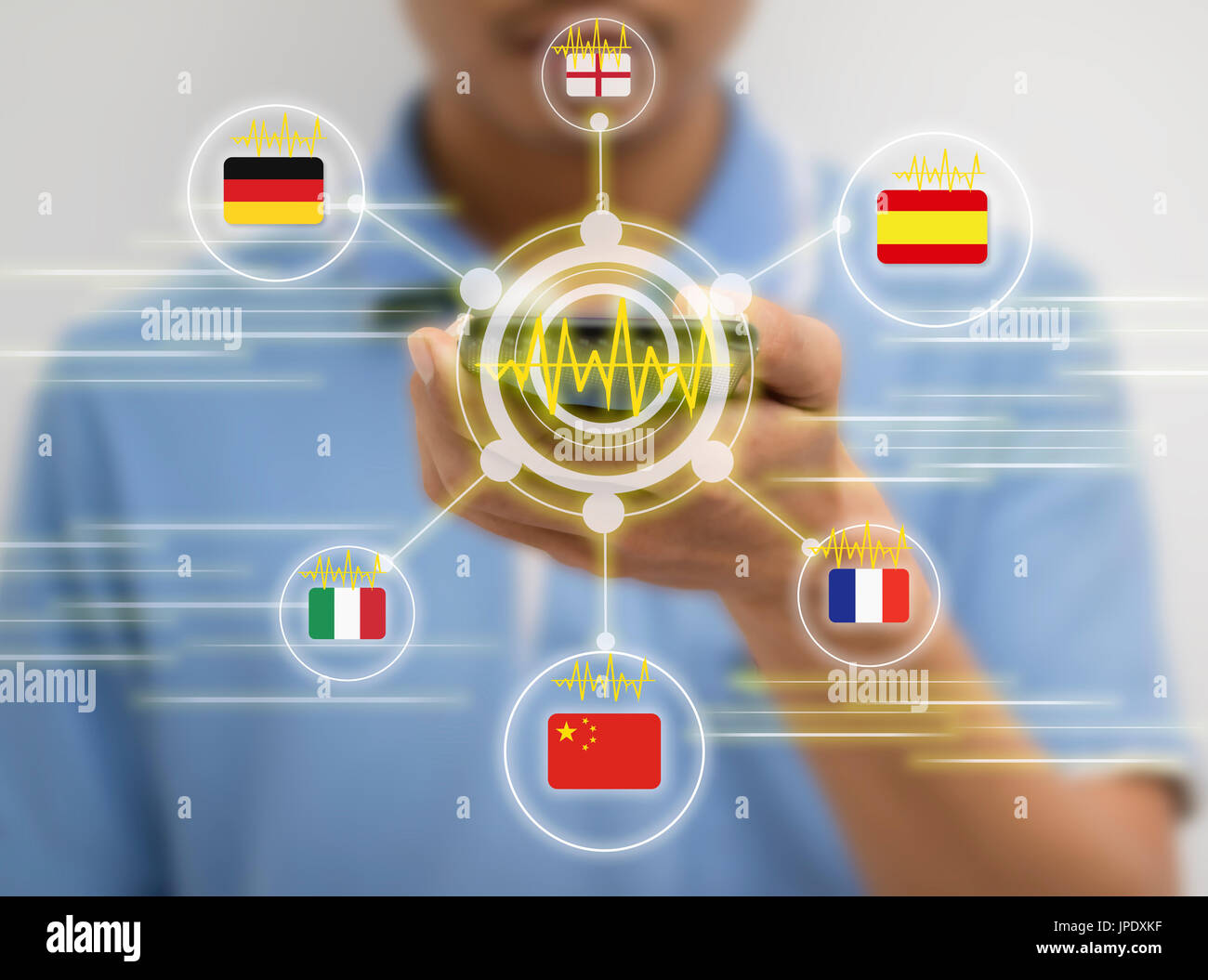 iot, internet of things, translation technology concept, the man ...