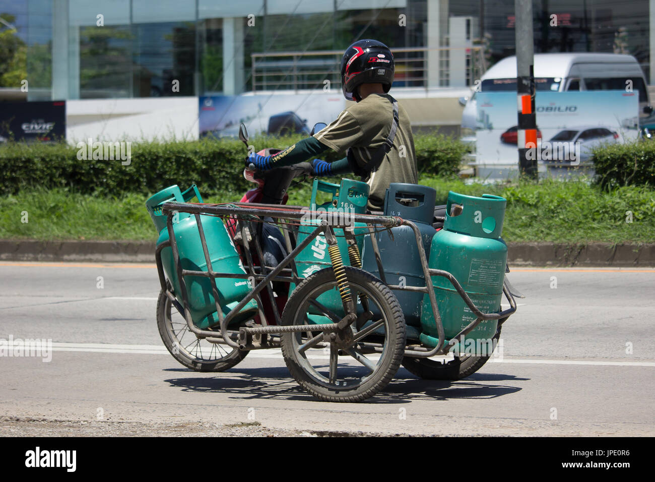 CHIANG MAI, THAILAND - JULY 27 2017: Private Motorcycle for delivery ...