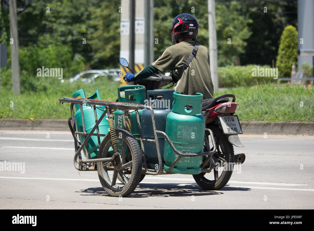 CHIANG MAI, THAILAND - JULY 27 2017: Private Motorcycle for delivery ...
