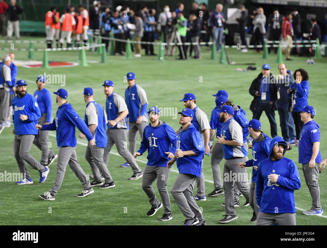 Players of the Israeli World Baseball Classic team practice at Tokyo ...