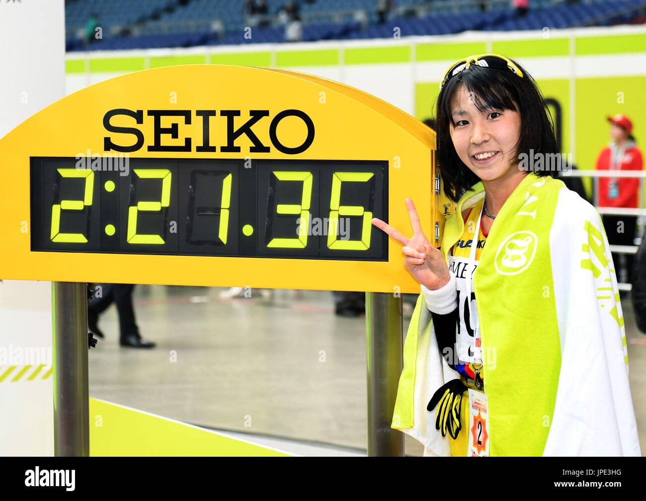 Yuka Ando of Japan poses after finishing second in the Nagoya Women's ...