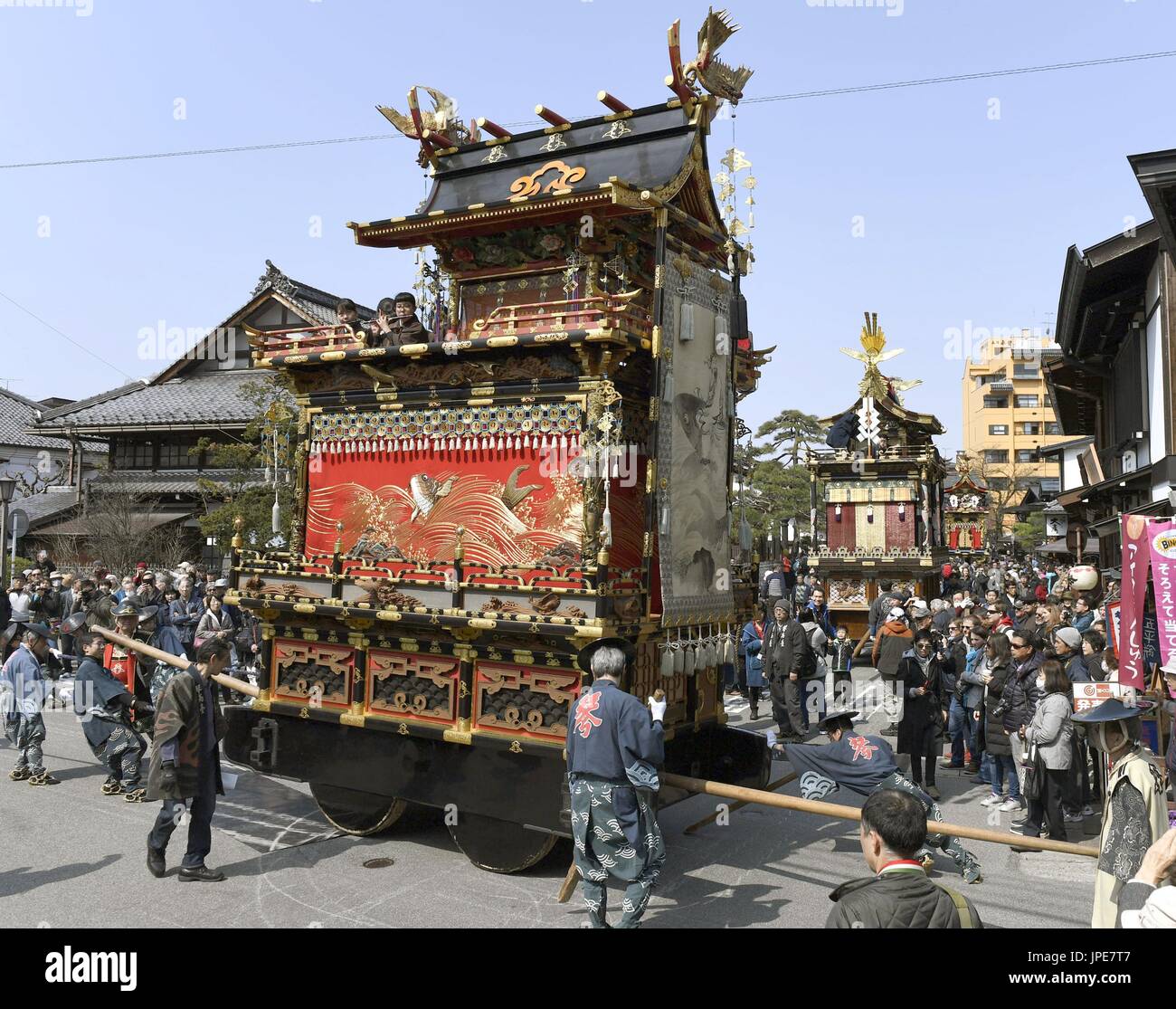 Colorful floats parade in the central Japan city of Takayama on April ...