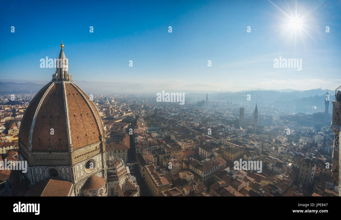 Florence, Tuscany, Italy. Top view form Giotto's Tower with the Cupola ...