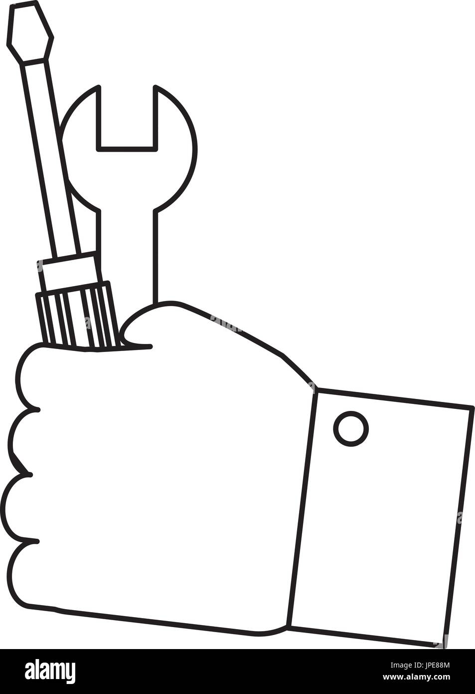 Hand with tool Stock Vector Image & Art - Alamy