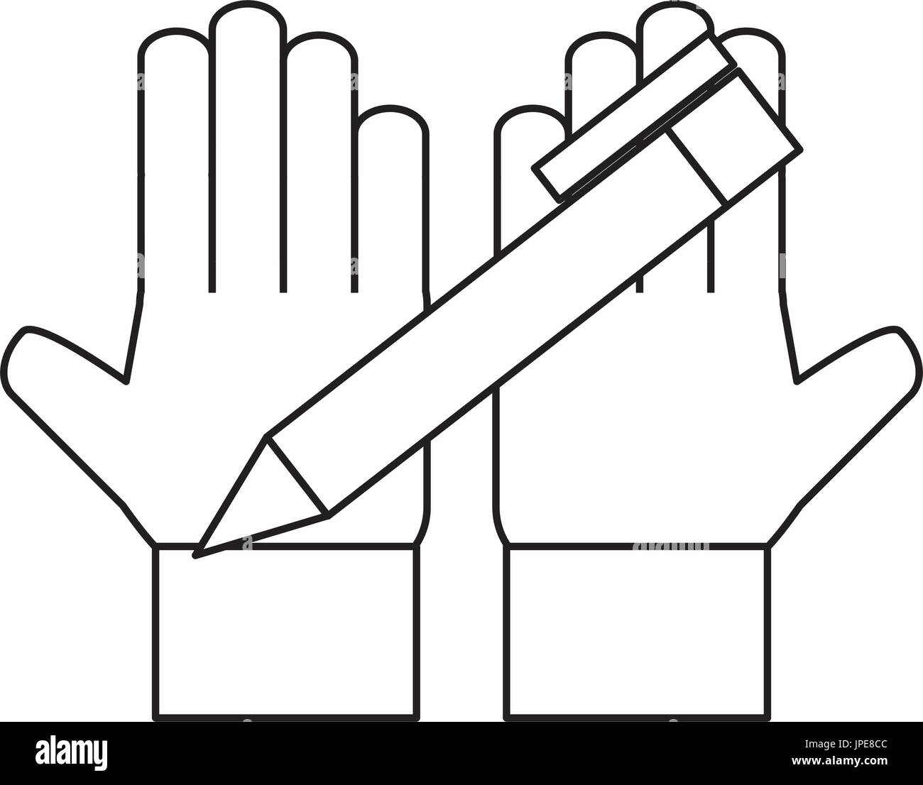 Hand with pen Stock Vector Image & Art - Alamy