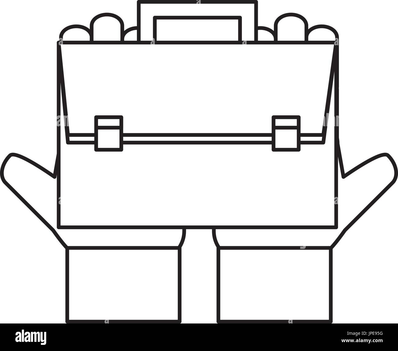 White line hand holding briefcase hi-res stock photography and images ...