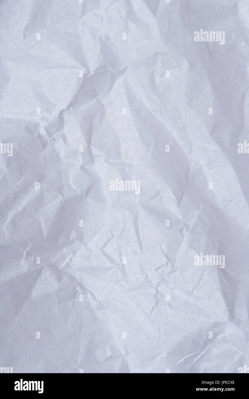 Surface of crumpled paper sheet closeup. Rough crumpled paper page ...