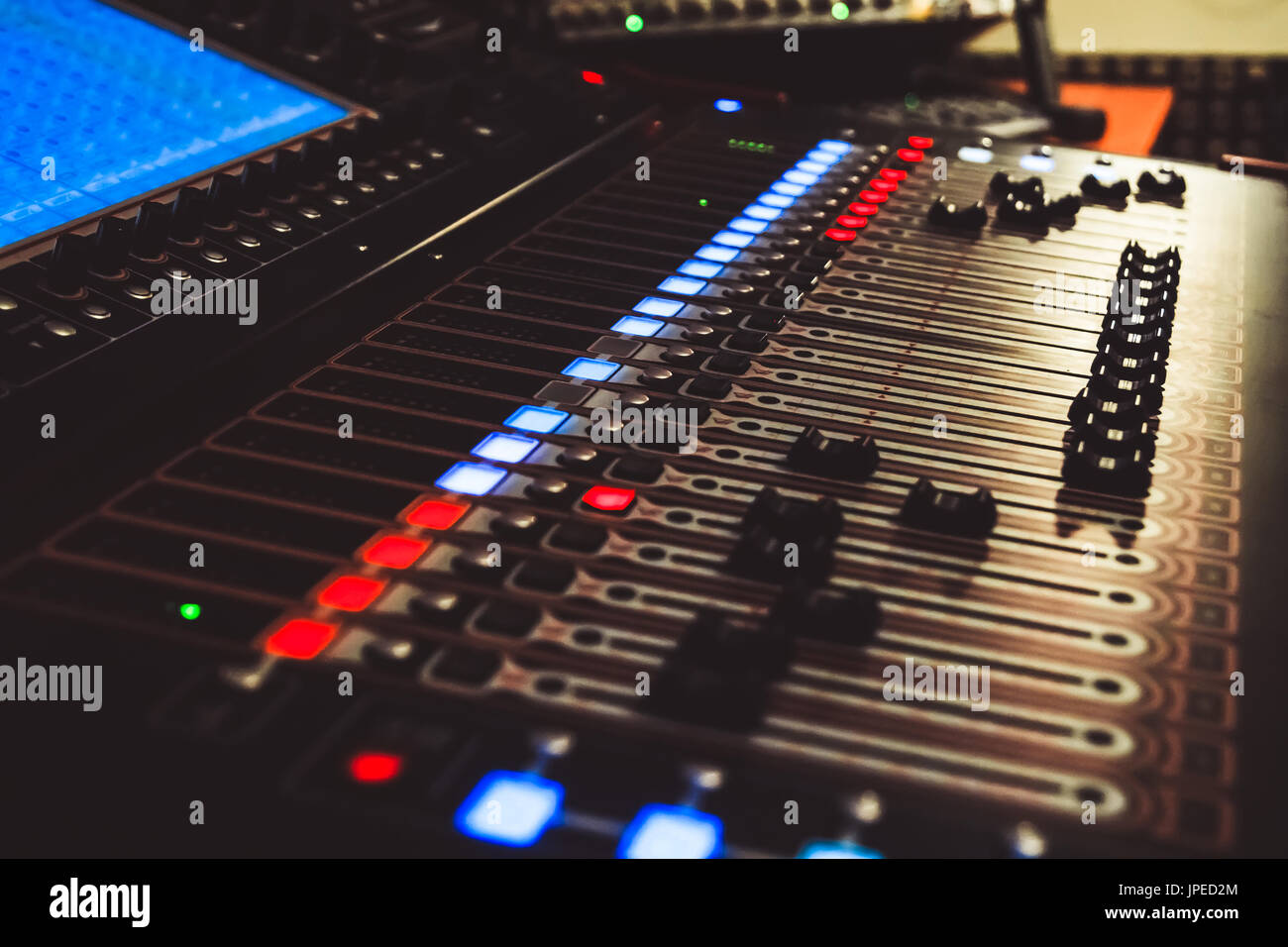 Mixers on the slider at the event Stock Photo - Alamy