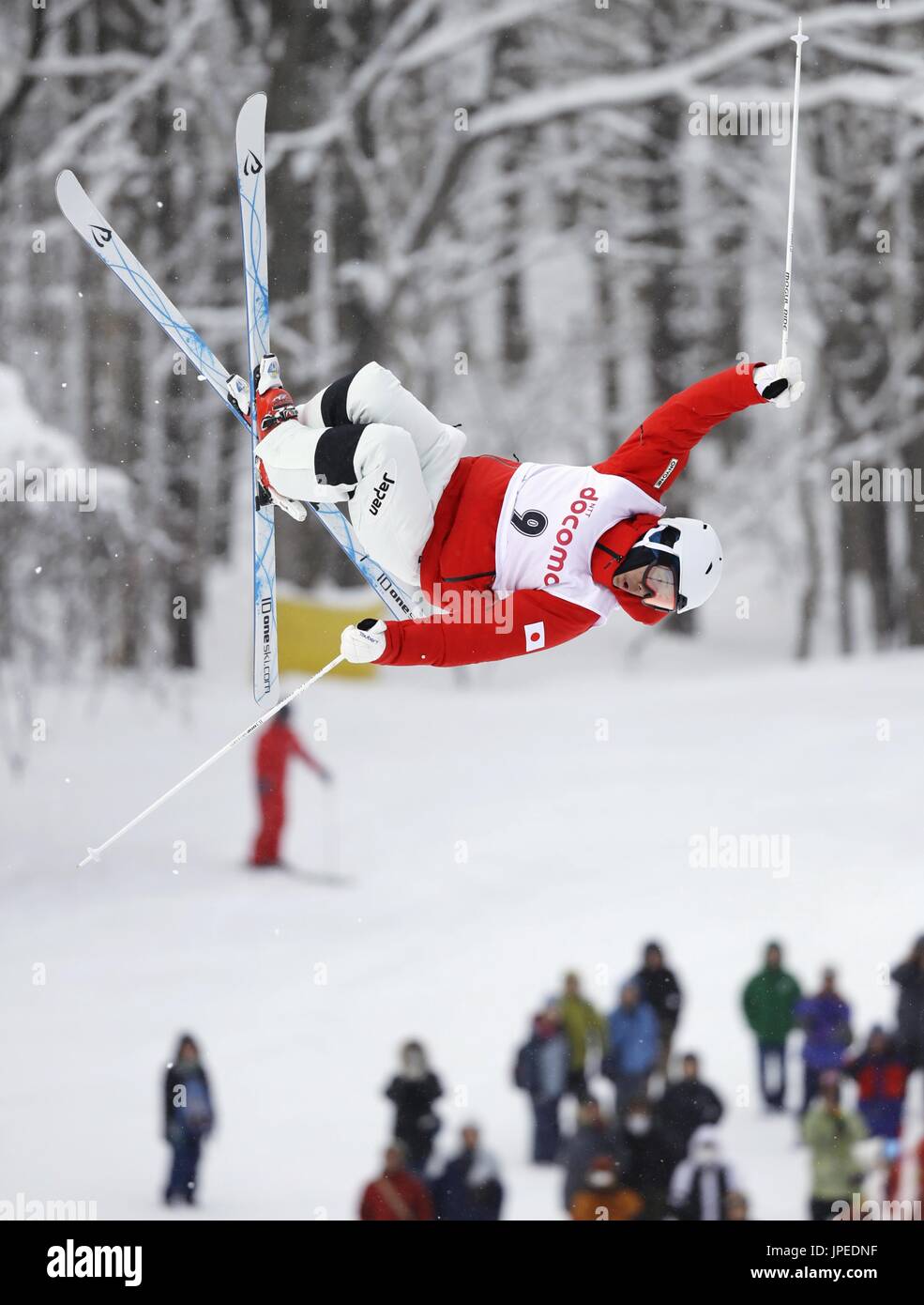 Ikuma Horishima of Japan competes in the men's moguls during the ...
