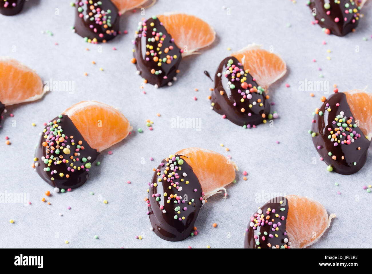 tangerine, mandarin chocolate fondue Stock Photo - Alamy