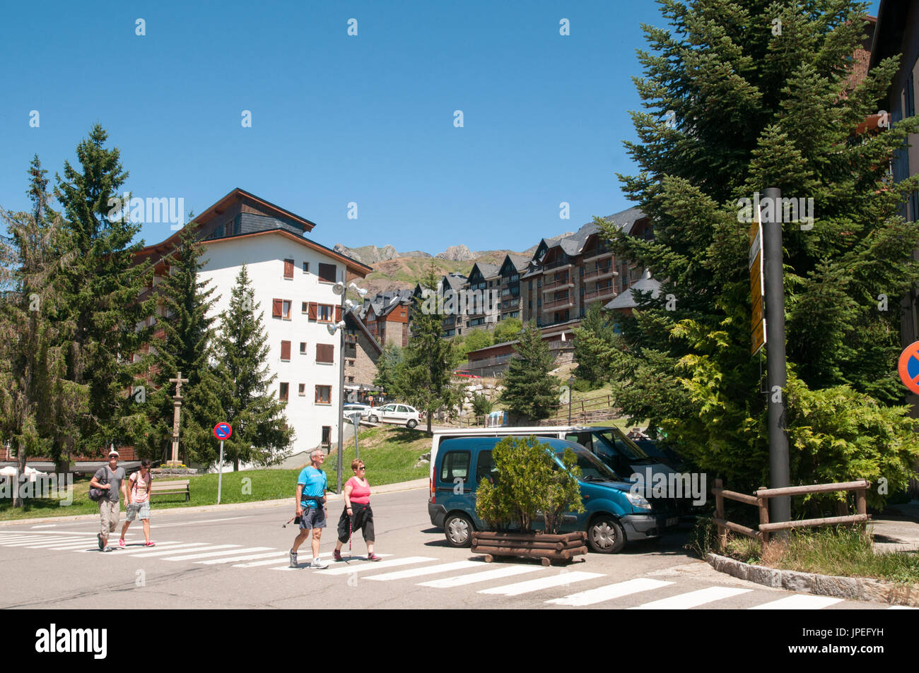 The ski resort village of Formigal (Aramón Formigal), in the Aragon ...
