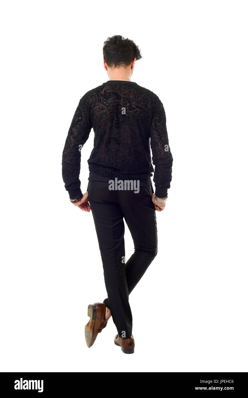 young casual man from the back, full body, isolated Stock Photo - Alamy