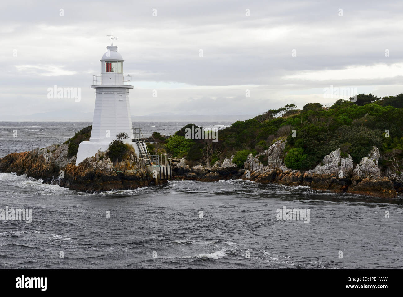 Entrance Island Lighthouse in the vicinity of "Hells Gates" at the ...
