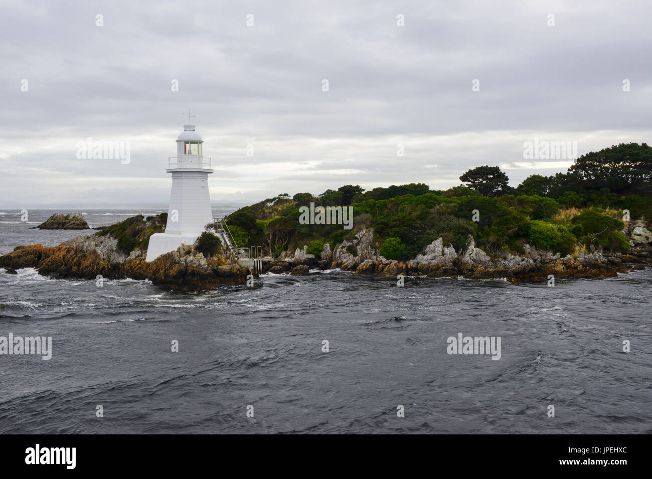 Entrance Island Lighthouse in the vicinity of "Hells Gates" at the ...
