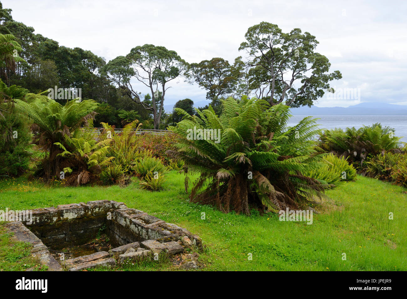 Ruins at Sarah Island historic site (former convict settlement) on ...