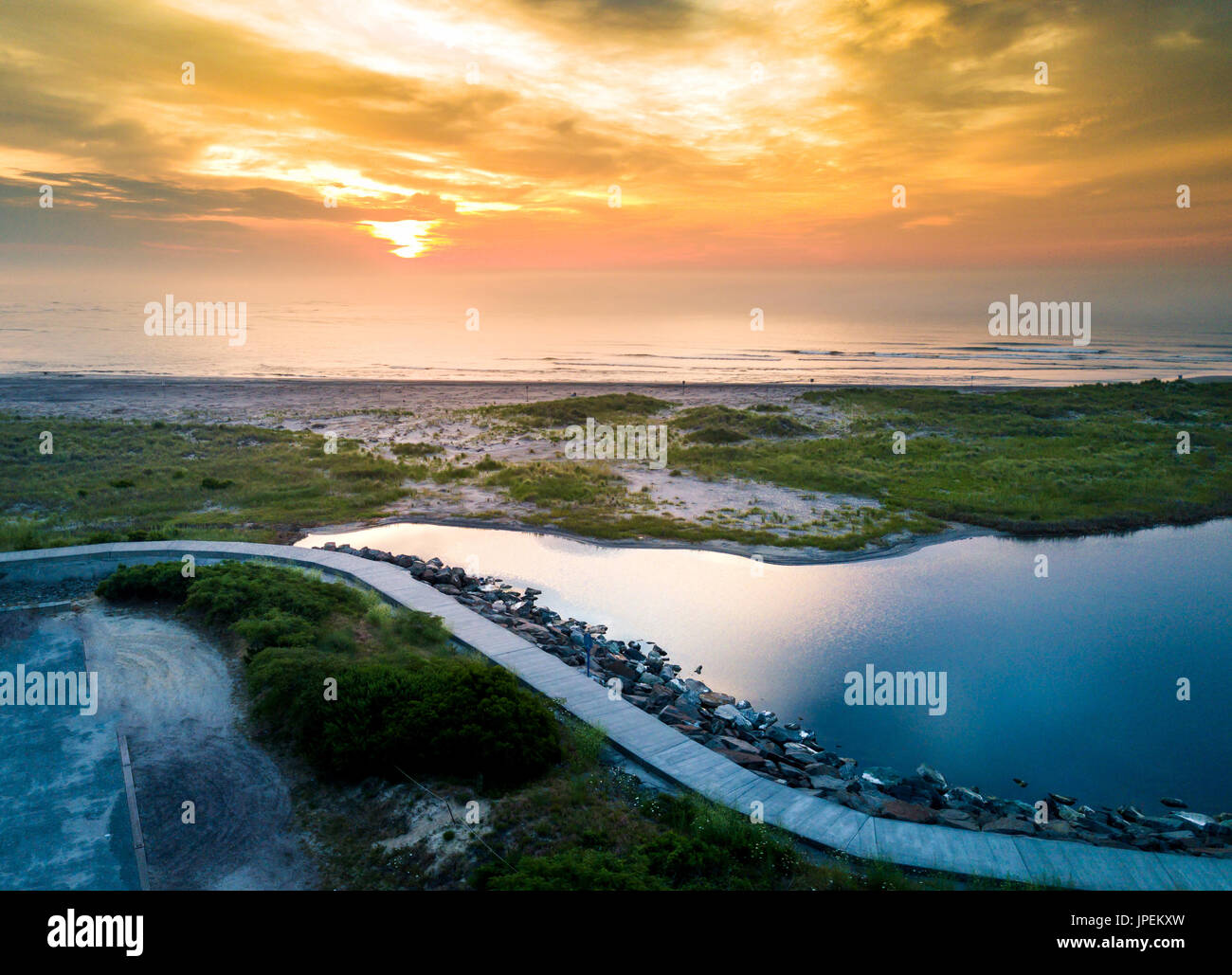 Aerial view of sunset and clouds hi-res stock photography and images ...