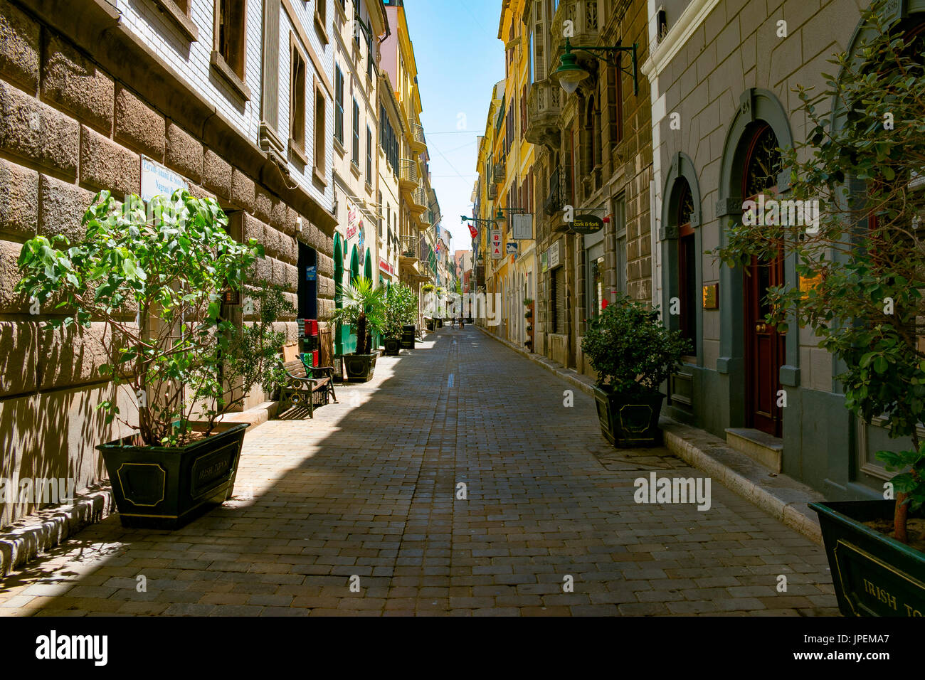 Irish Town shopping street, Gibraltar Stock Photo - Alamy