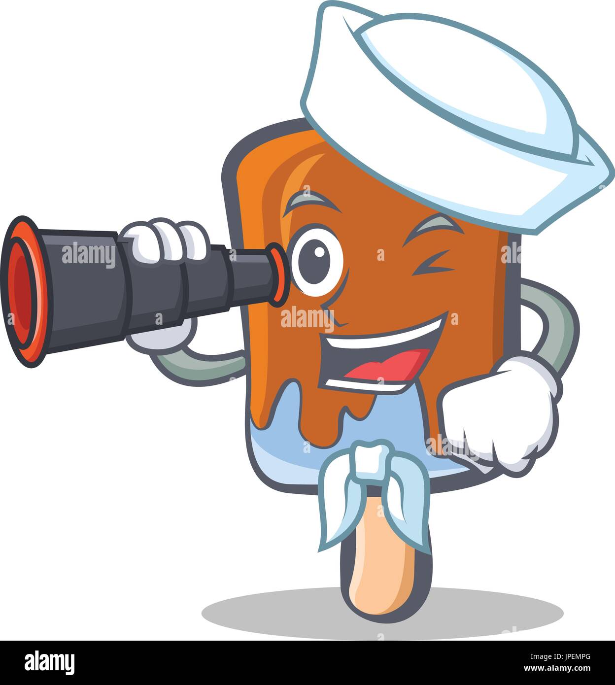 Sailor ice cream character cartoon with binocular Stock Vector Image ...